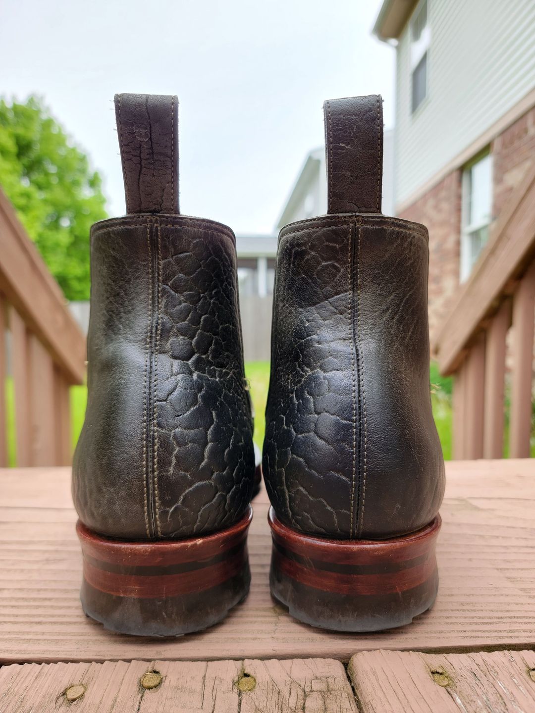 Benzein The Seventh Chelsea Boot in Shinki Olive Shrunken Horsebutt ...