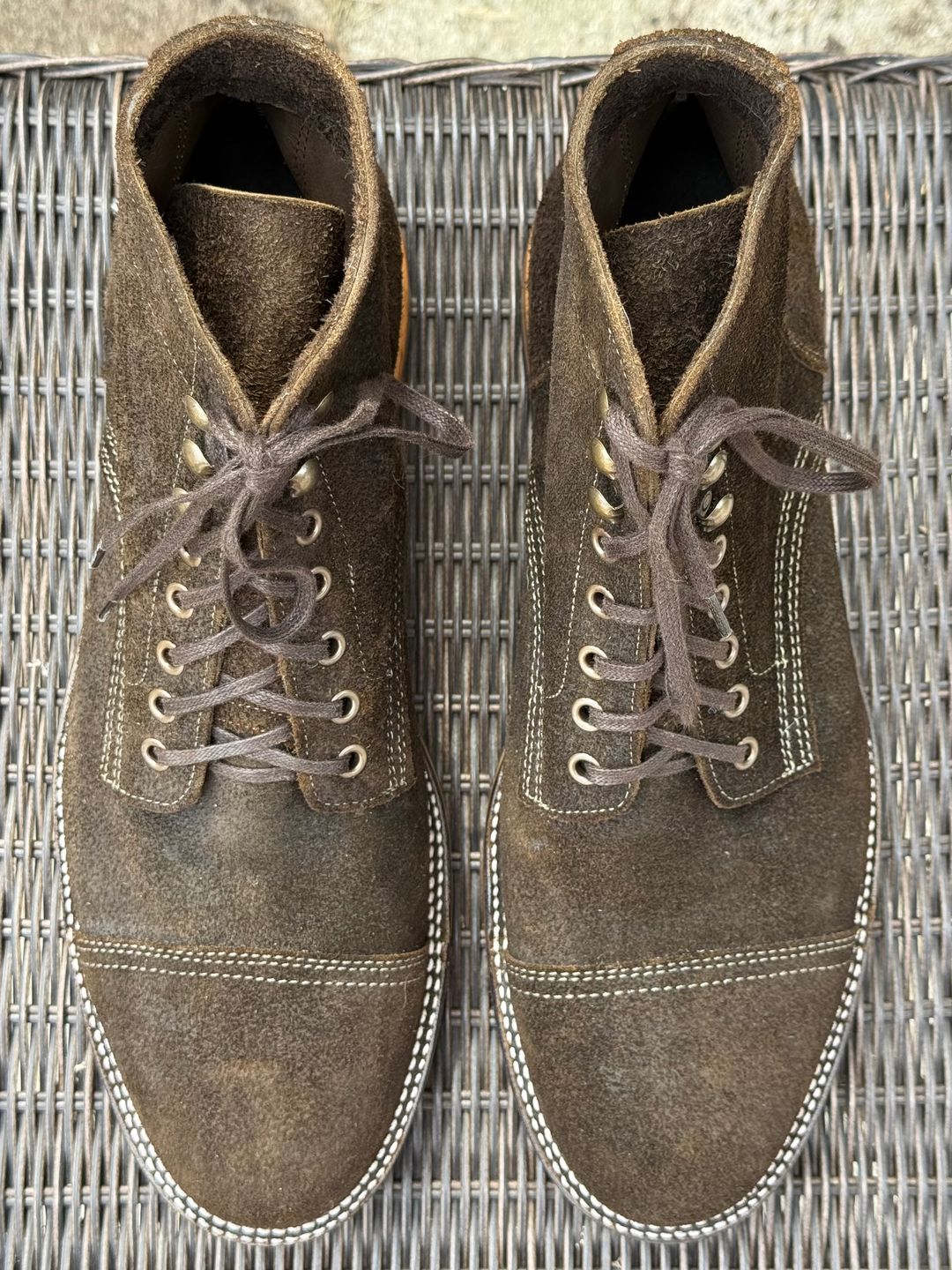 Parkhurst The Richmond Stitchdown in Dark Olive Waxed Roughout | Photo ...