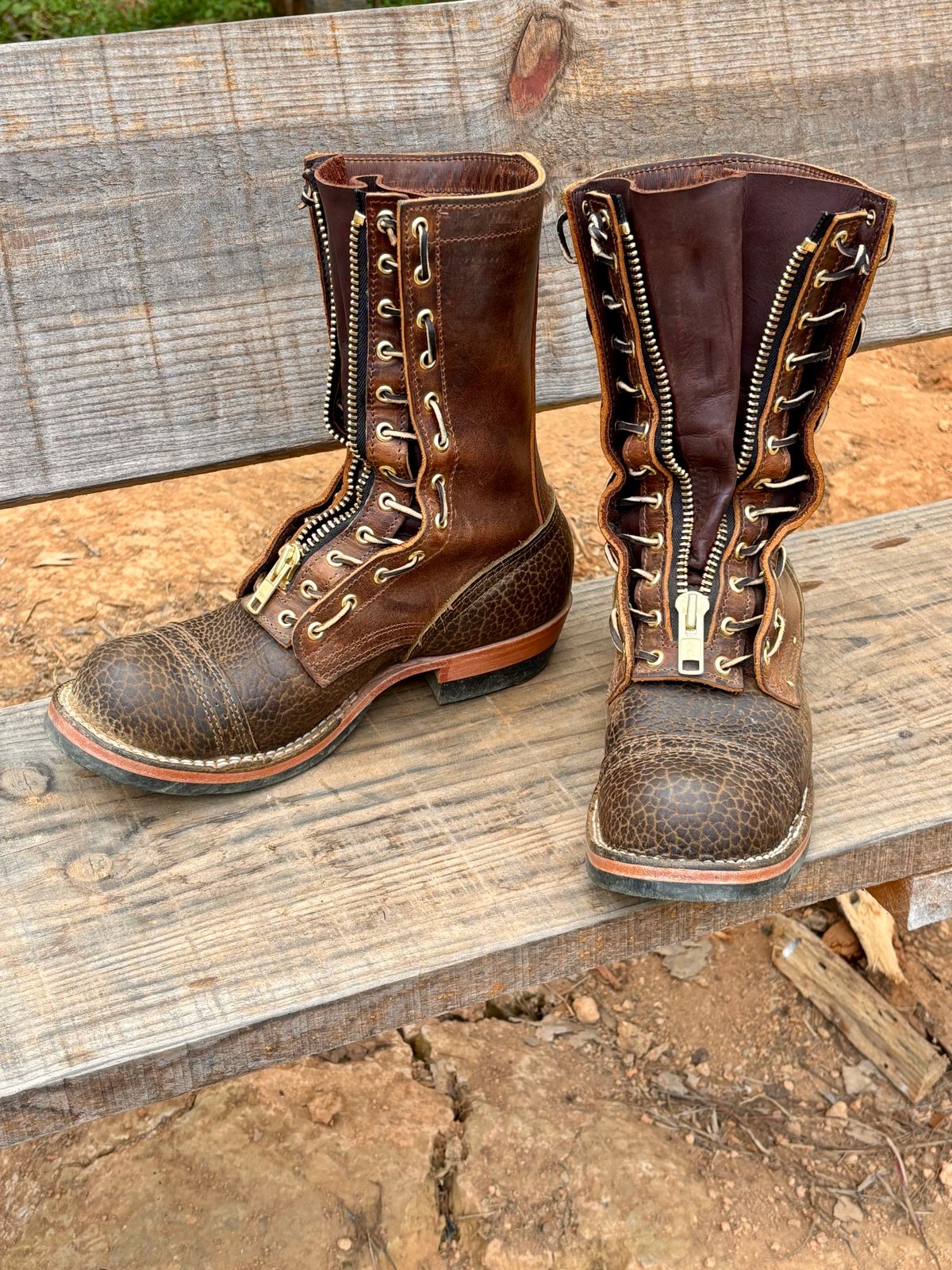 Nicks MTO in Law Tanning Olive Smooth Shruken Bison & Horween Orange ...