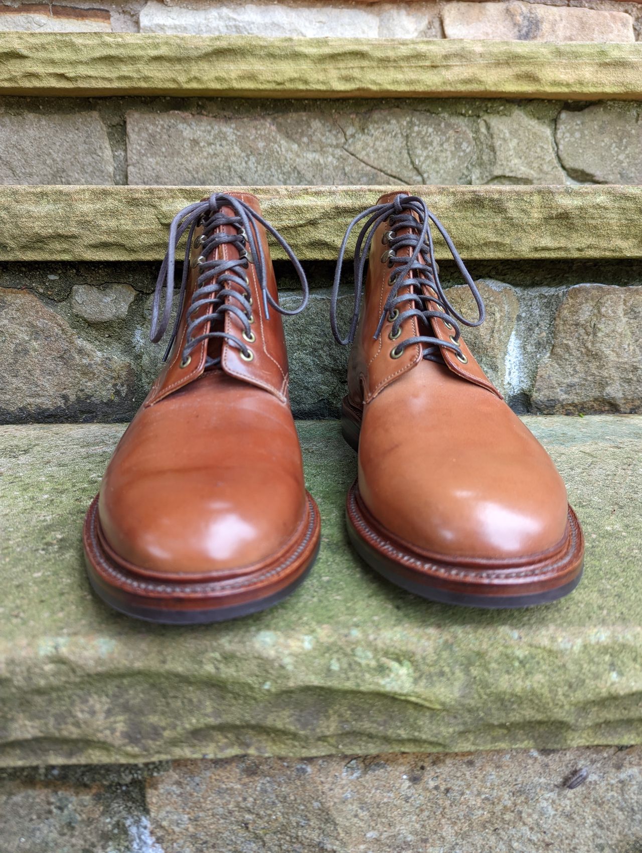 Grant Stone Edward Boot in Horween Honey Glazed Shell Cordovan | Patina ...