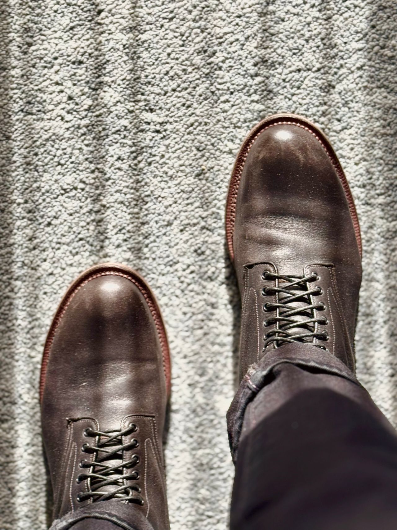 Viberg Navvy Boot in Horween Black Washed Chromexcel & Washed ...