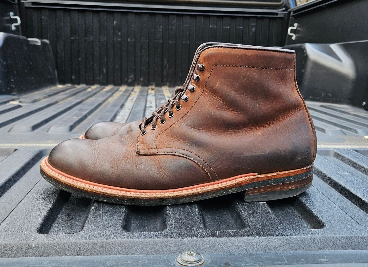 Alden Plain Toe Boot in Horween Tobacco Smooth Chamois | Patina Project