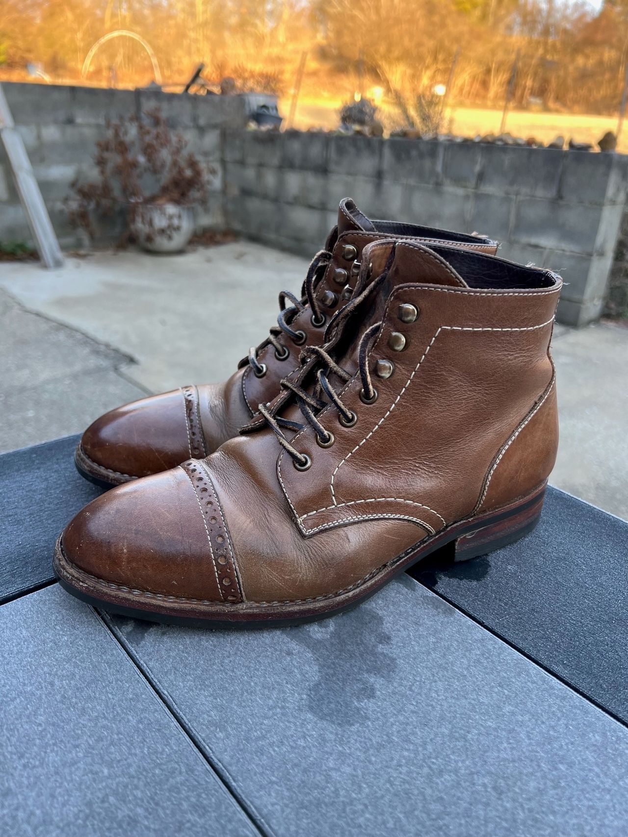 Blkbrd Shoemaker Luchador Service Boot in Horween Natural Chromexcel ...