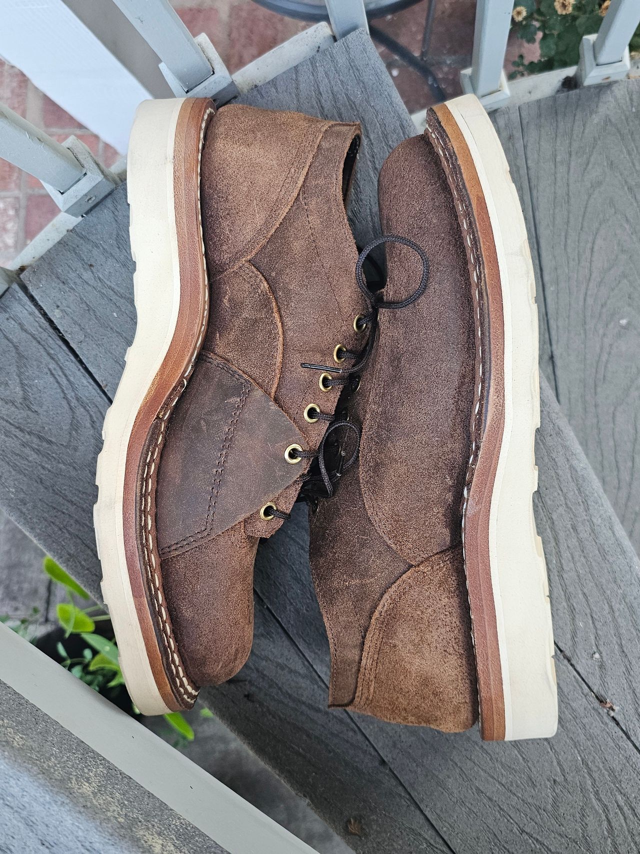 White's X Freenote cloth Oxford LTT in Seidel Distressed Roughout ...