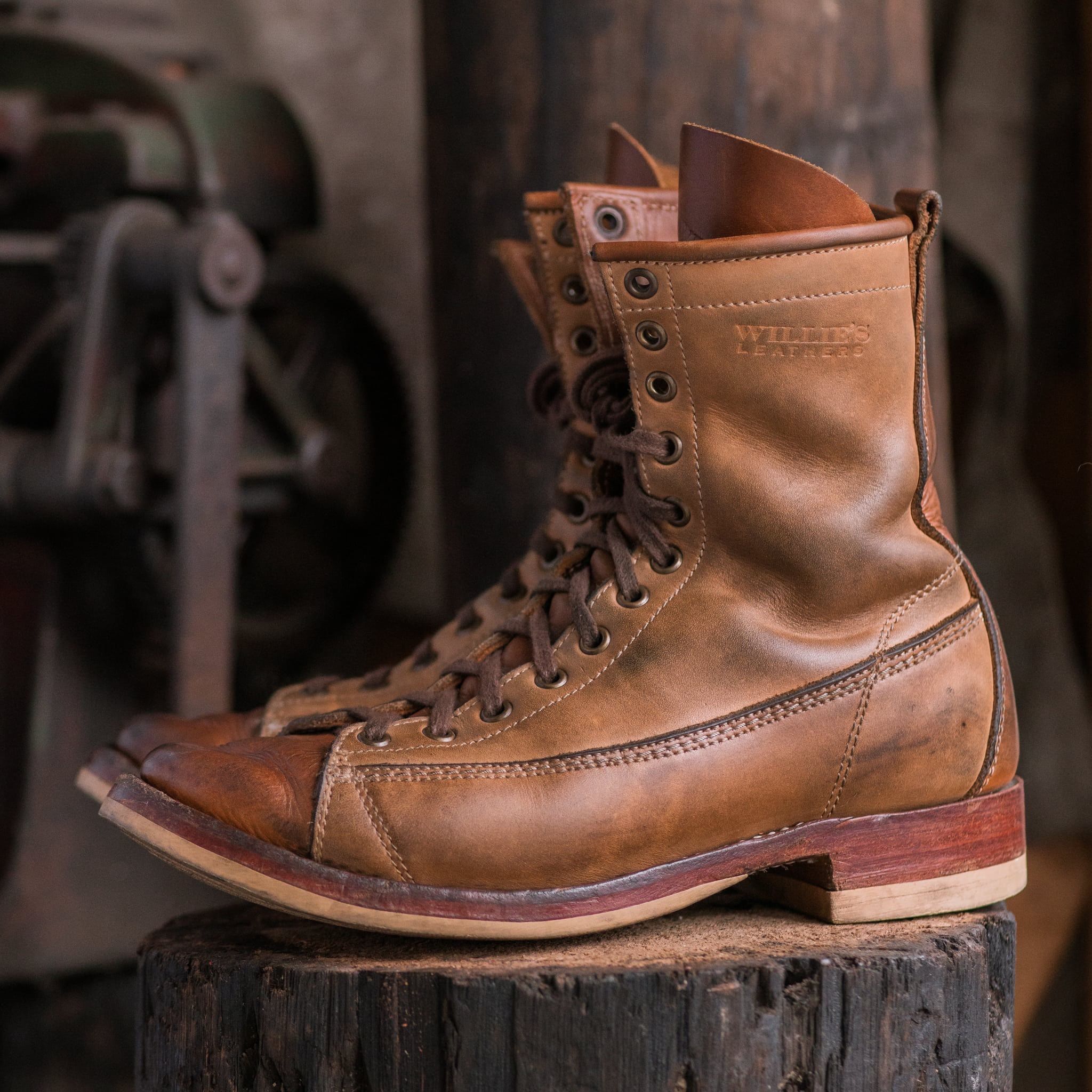 Willie's Handmade Boots Monkey Boot in Horween Natural Latigo & Latigo ...