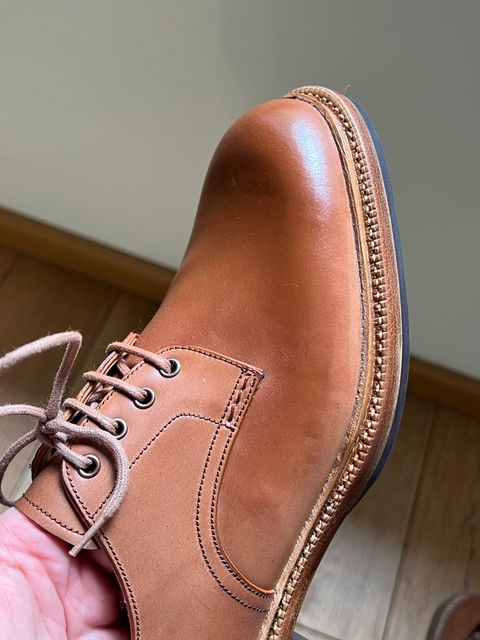 Carmina Plain Toe Derby 1525 in Horween Natural Shell Cordovan | Photo ...