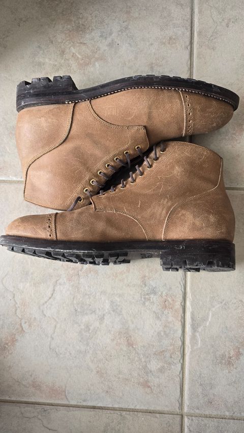 Grant Stone Garrison Boot in C.F. Stead Natural Waxy Commander Suede ...