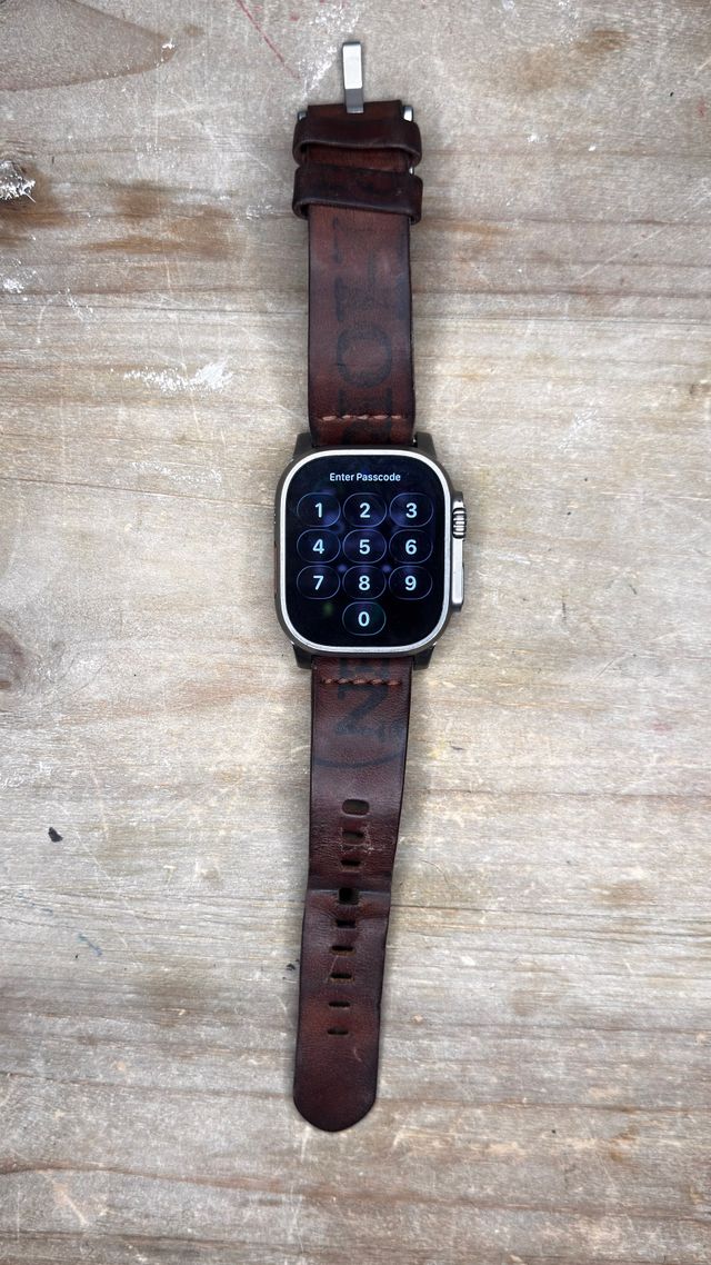 Ashland Leather Apple Watch Strap in Horween Reverse Natural Shell ...
