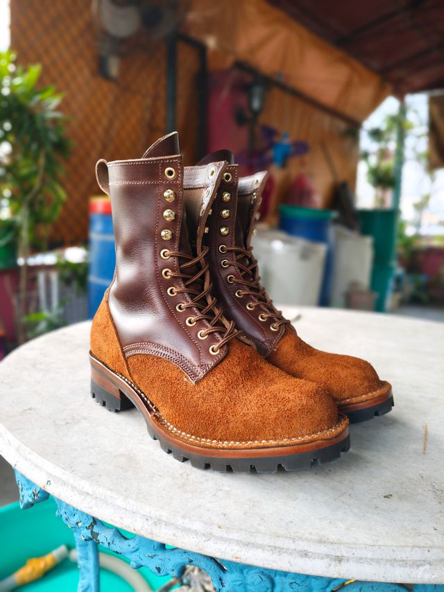 Willie's Handmade Boots Logger in Horween Brown Chromexcel & Brown ...