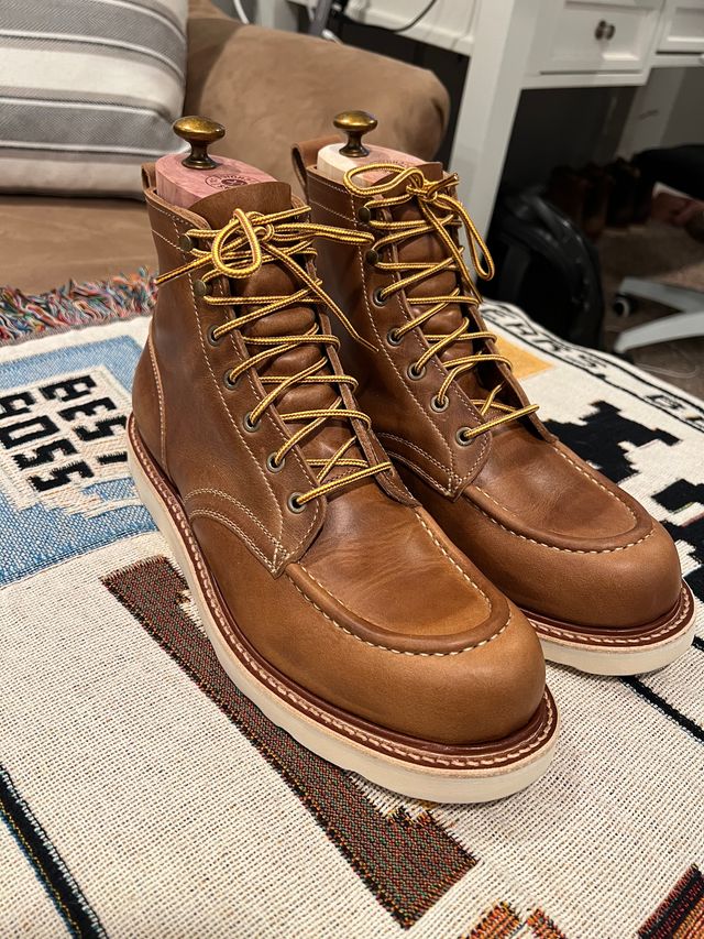 Truman Moc Toe in seidel sesame double shot | Patina Project