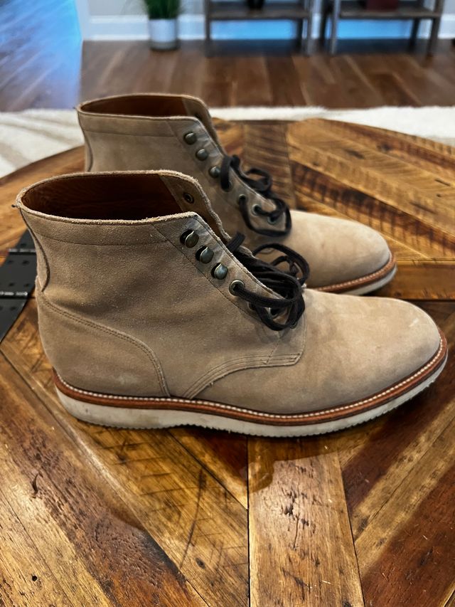 Grant Stone Diesel Boot in C.F. Stead Tan Repello Calf Suede | Photo by ...