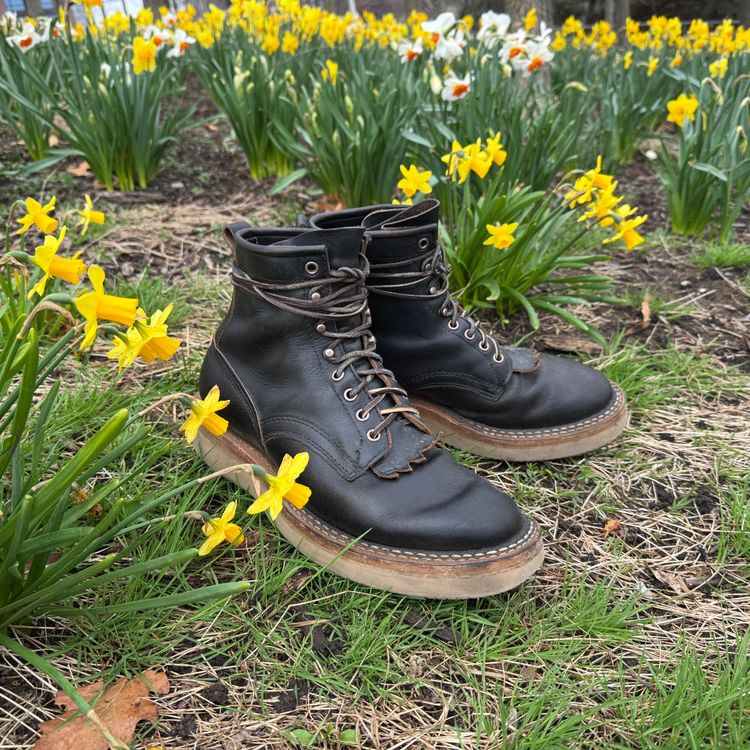 White's C350-CS in Horween Black Waxed Flesh & Horween Black Chromexcel ...