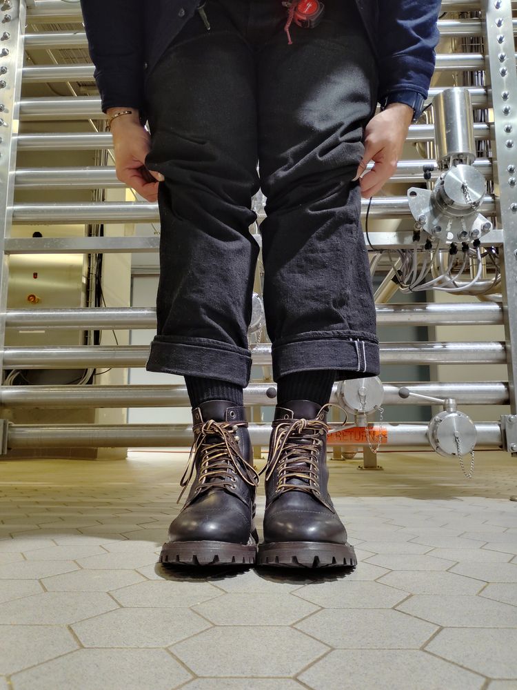 Thursday Black Label Challenger in Maryam Natural Horsebutt Overdyed Black | Photo by indi.raw ...