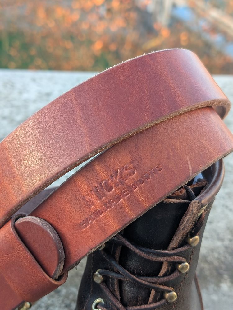Nicks Heavy duty Work Belt in Wickett & Craig Natural Double Stuffed ...