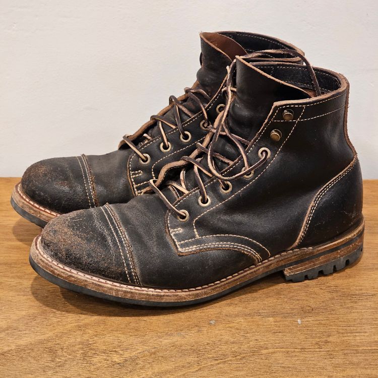 Truman Cap Toe Boot in Horween Black Waxed Flesh | Photo by Cayman ...