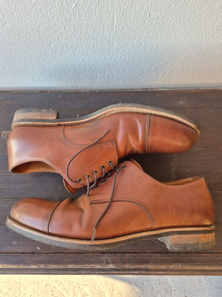 Carmina Custom Cap Toe Derby 80444 in Horween Natural Shell Cordovan ...