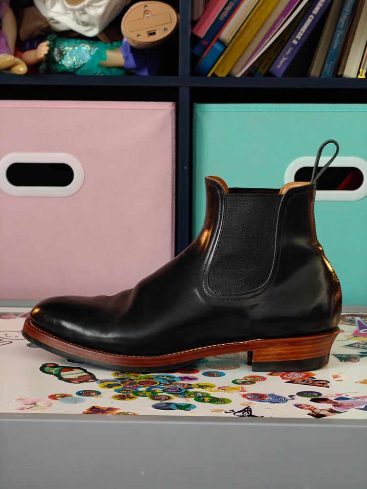 Briselblack The Seventh Chelsea Boot in Shinki Black Shell Cordovan ...