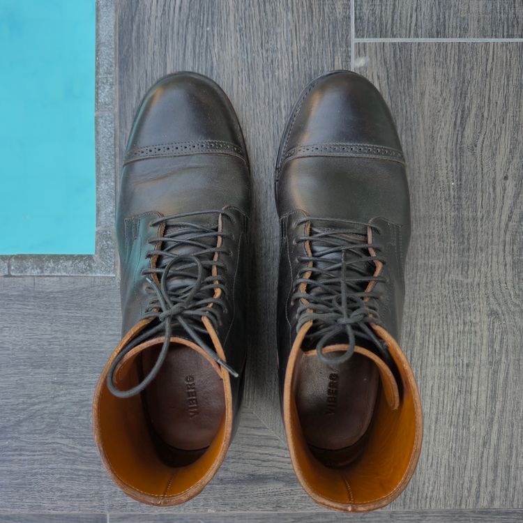 Viberg Service Boot BCT in Maryam Nero Tea Core Vacchetta Lucida ...