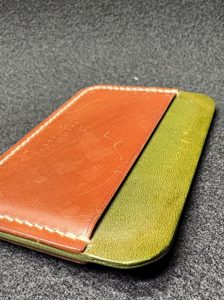 Pacific Handmade 3 Pocket Cardholder in Horween Amaretto Shell Cordovan ...
