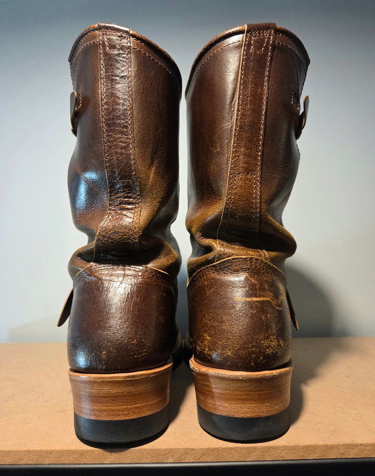 John Lofgren Wabash Engineer Boots in Horween SHF Horsehide Havana ...