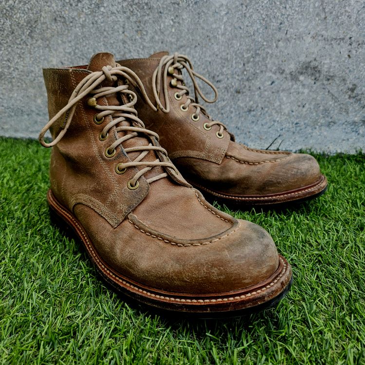 Grant Stone Brass Boot in C.F. Stead Natural Waxy Commander Suede ...