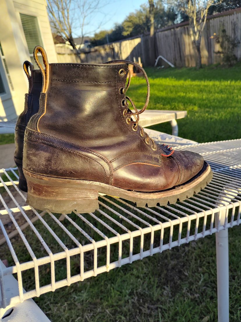 Thursday Black Label Challenger in Maryam Natural Horsebutt Overdyed Black | Photo by indi.raw ...