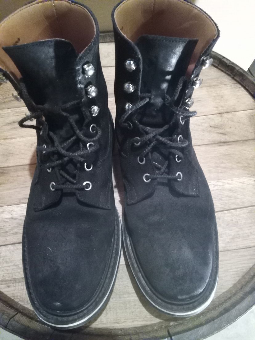 Tricker's Burford Country Boot in C.F. Stead Black Waxy Commander Suede ...