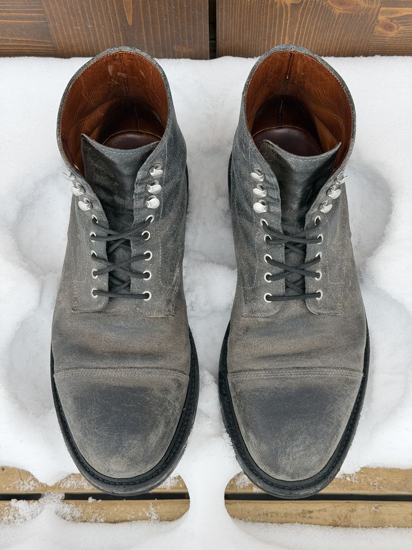 Grant Stone Cap Toe Boot in C.F. Stead Frost Waxed Commander | Photo by ...