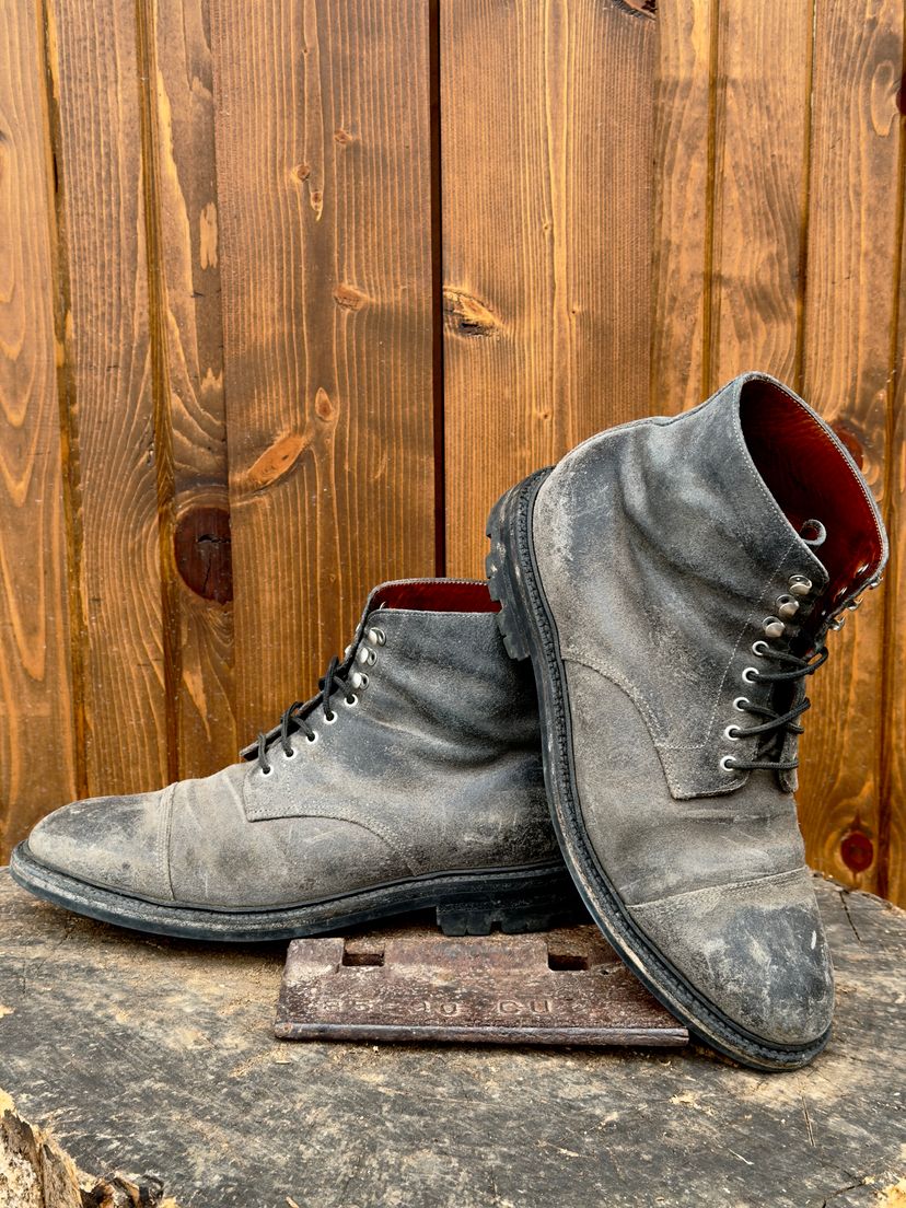 Grant Stone Cap Toe Boot in C.F. Stead Frost Waxed Commander | Photo by ...