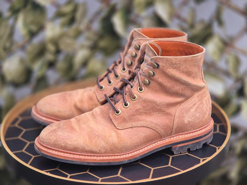 Grant Stone Diesel Boot in C.F. Stead Natural Waxy Commander Suede ...