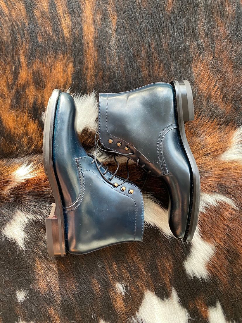 Carmina Work boots 80793 in Horween Navy Shell Cordovan | Photo by ...