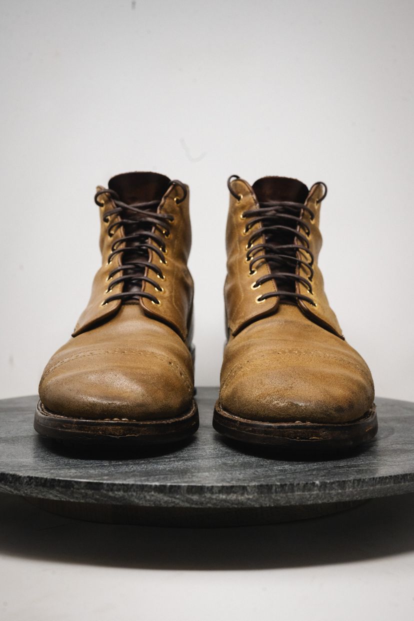 Grant Stone Garrison Boot in C.F. Stead Natural Waxy Commander Suede ...