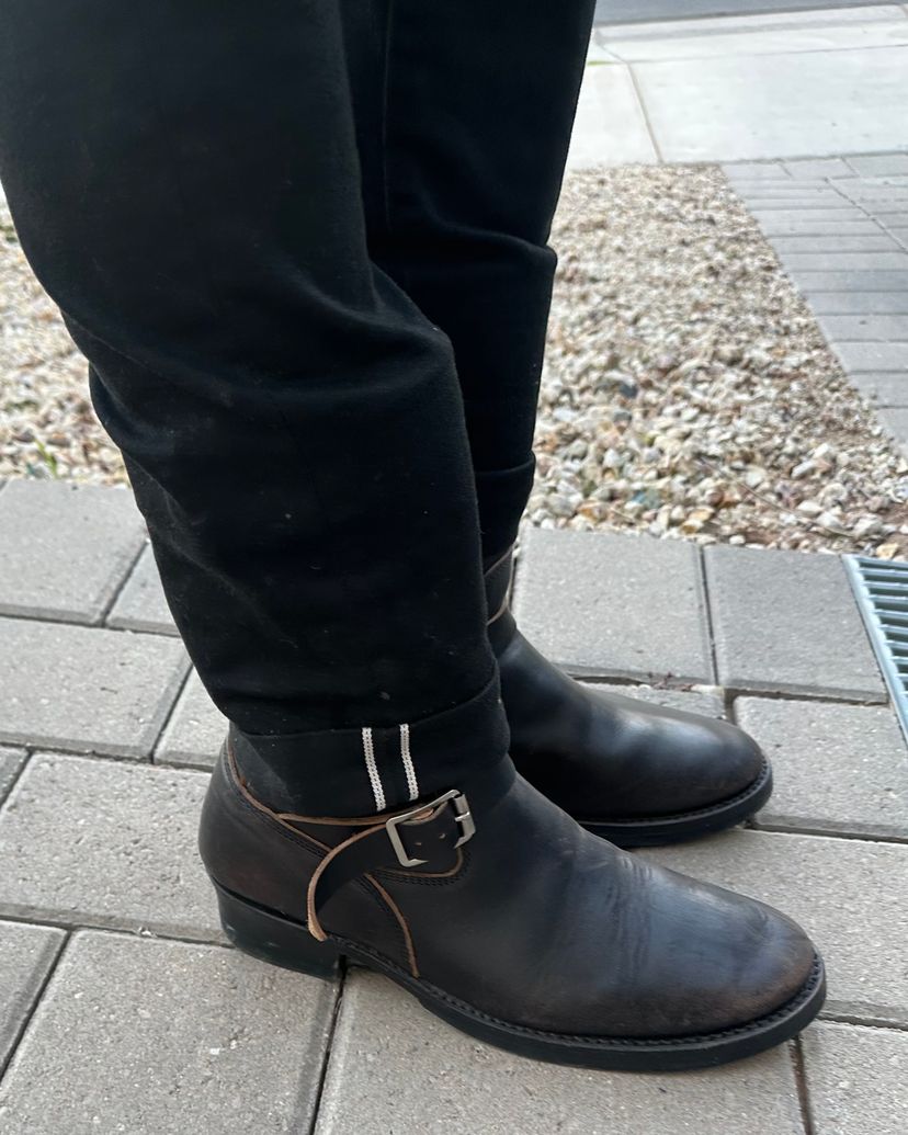 Addict Boots AB-01 Engineer Boots in Maryam Black Teacore Horsebutt ...