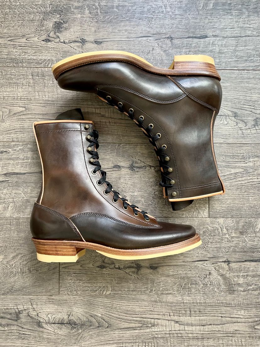 Flame Panda Lace To Toe in Maryam Natural Horsebutt Overdyed Brown then ...