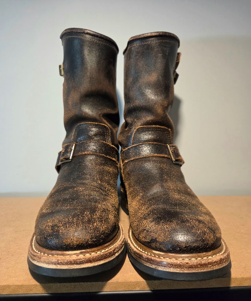 John Lofgren Wabash Engineer Boots in Horween Dark Brown Waxed Flesh ...