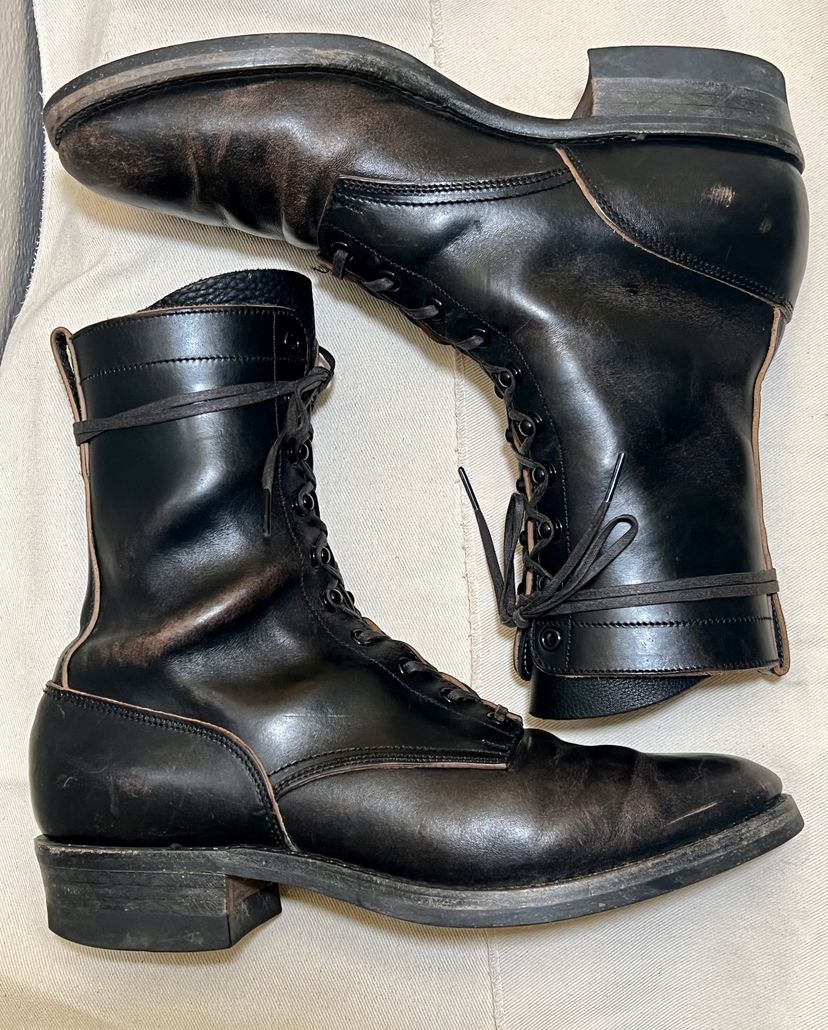 Rolling Dub Trio Griffin 8.5" Plain Toe Boots in Original Black Horsebutt #1010 | Photo by wabi ...
