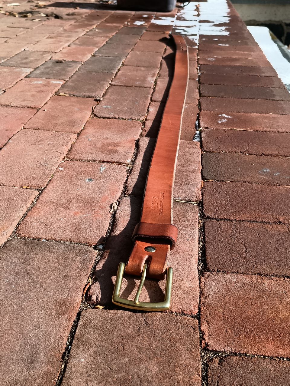 Nicks Heavy Duty Leather Work Belt in Wickett & Craig Buck Brown ...