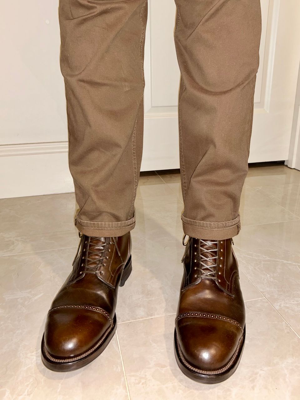 Viberg Service Boot BCT in Horween Dark Cognac Shell Cordovan | Photo ...