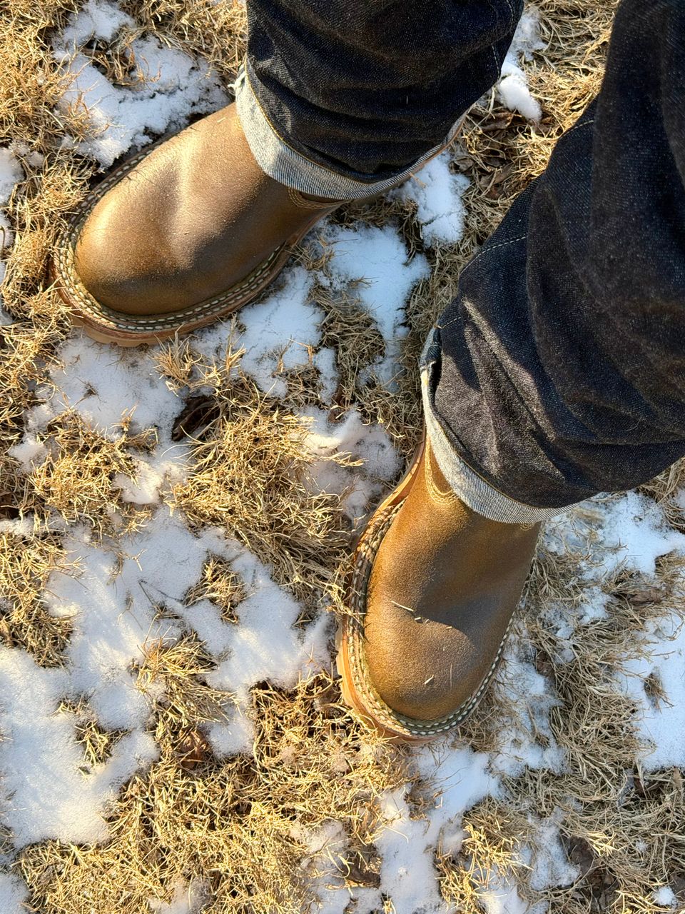 White's Nomad Engineer Boots in Horween Dark Olive Waxed Flesh | Photo ...