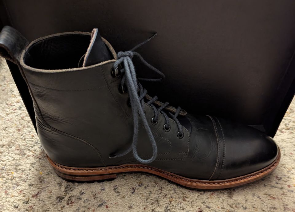 BLKBRD Dixon Cap Toe Derby Boot in Black Pullup | Photo by cowcrapper ...