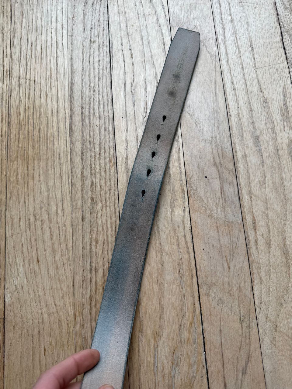 Brass Blade Custom in J&FJ Bakers Oak Bark Bridle Butt 14oz | Photo by ...