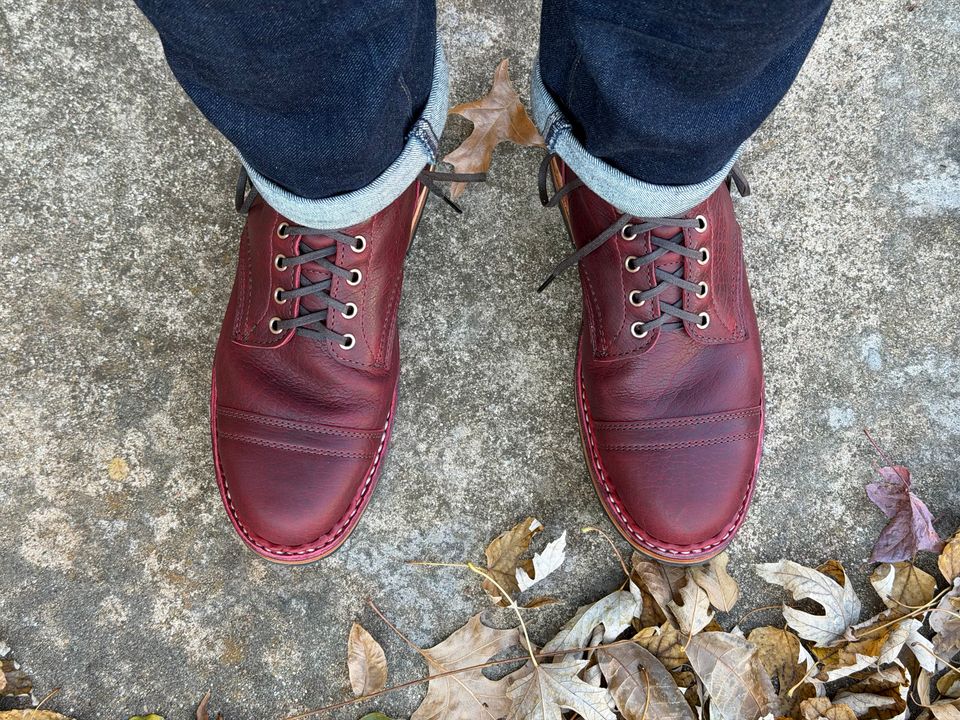 White's MP-Sherman Toe Cap in Gallun Black Cherry Shrunken Calf | Photo ...