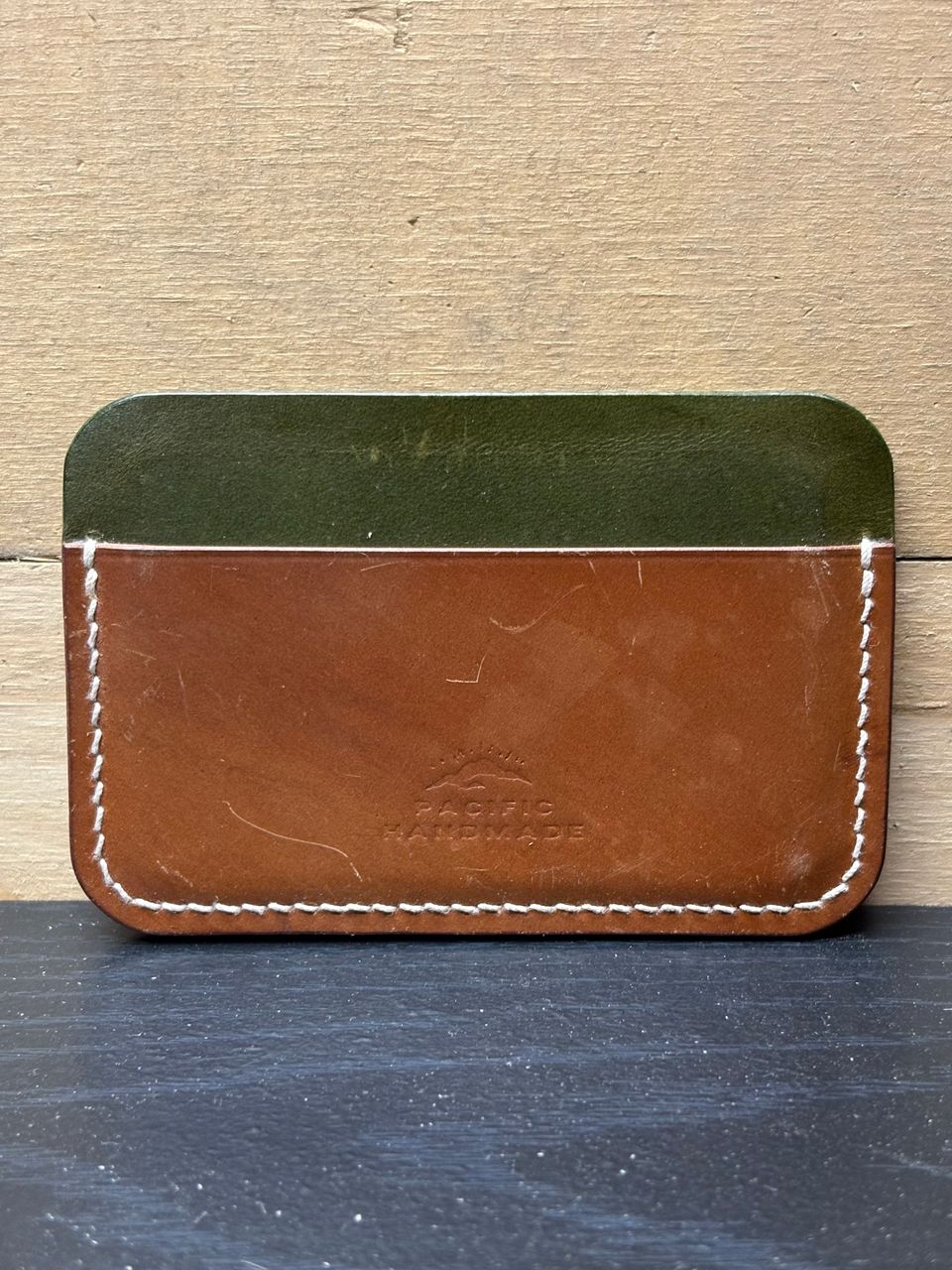 Pacific Handmade 3 Pocket Cardholder in Horween Amaretto Shell Cordovan ...