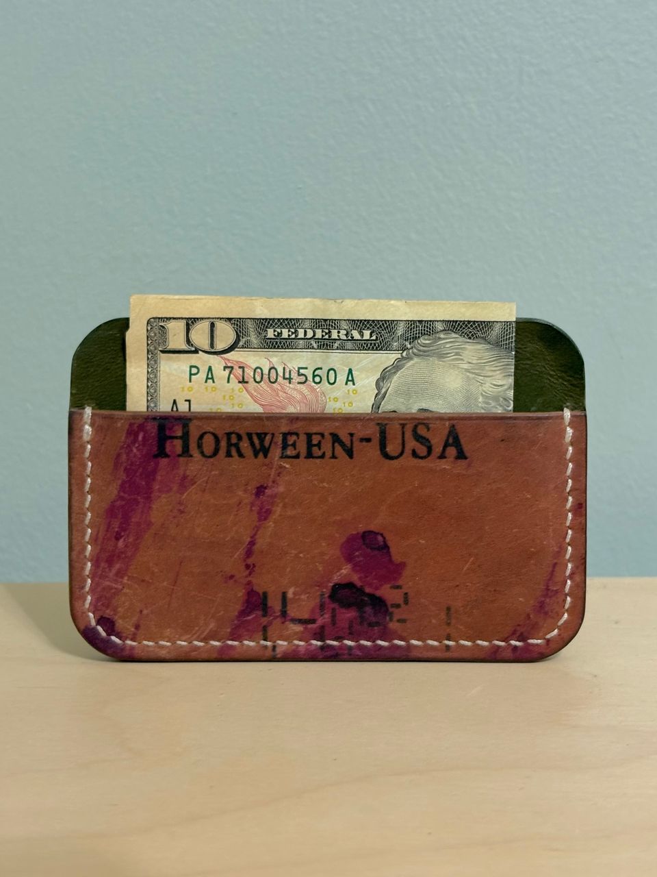 Pacific Handmade 3 Pocket Cardholder in Horween Amaretto Shell Cordovan ...