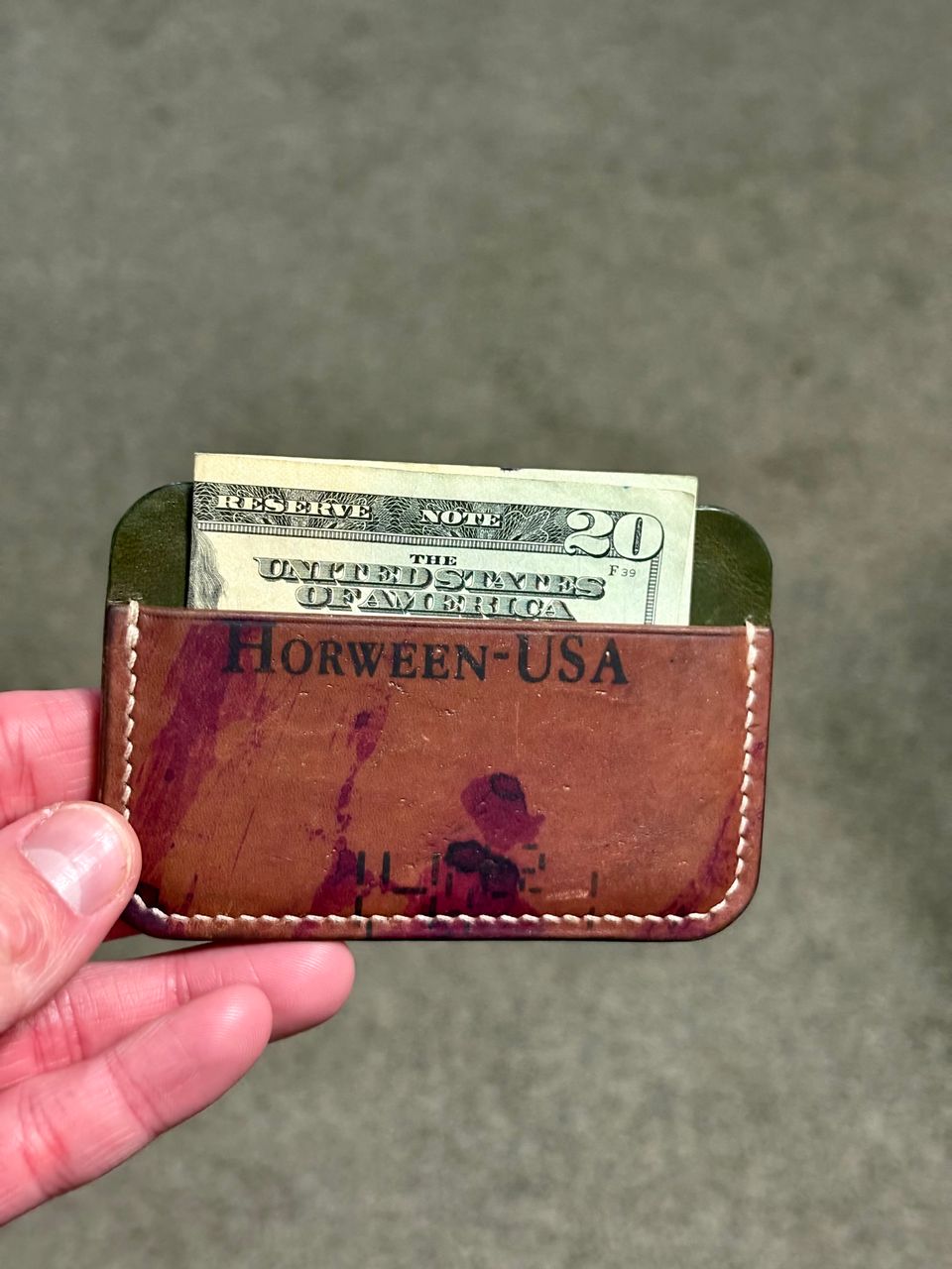 Pacific Handmade 3 Pocket Cardholder in Horween Amaretto Shell Cordovan ...