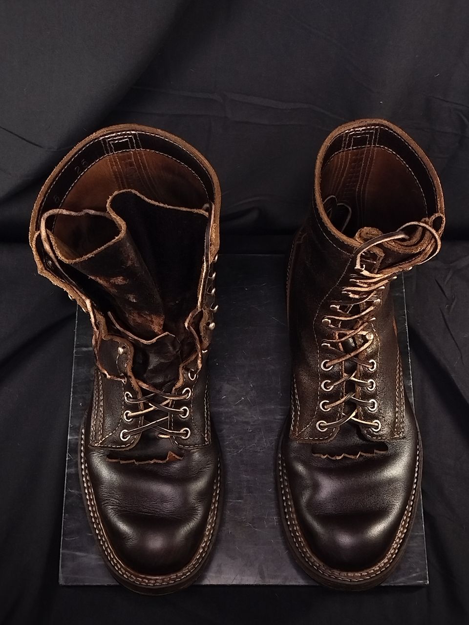 White's Custom Model in Horween Dark Brown Waxed Flesh & Seidel Brown ...