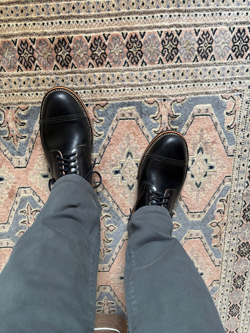 Flame Panda Brogue Cap Toe Service Boot in Horween Black Chromexcel ...