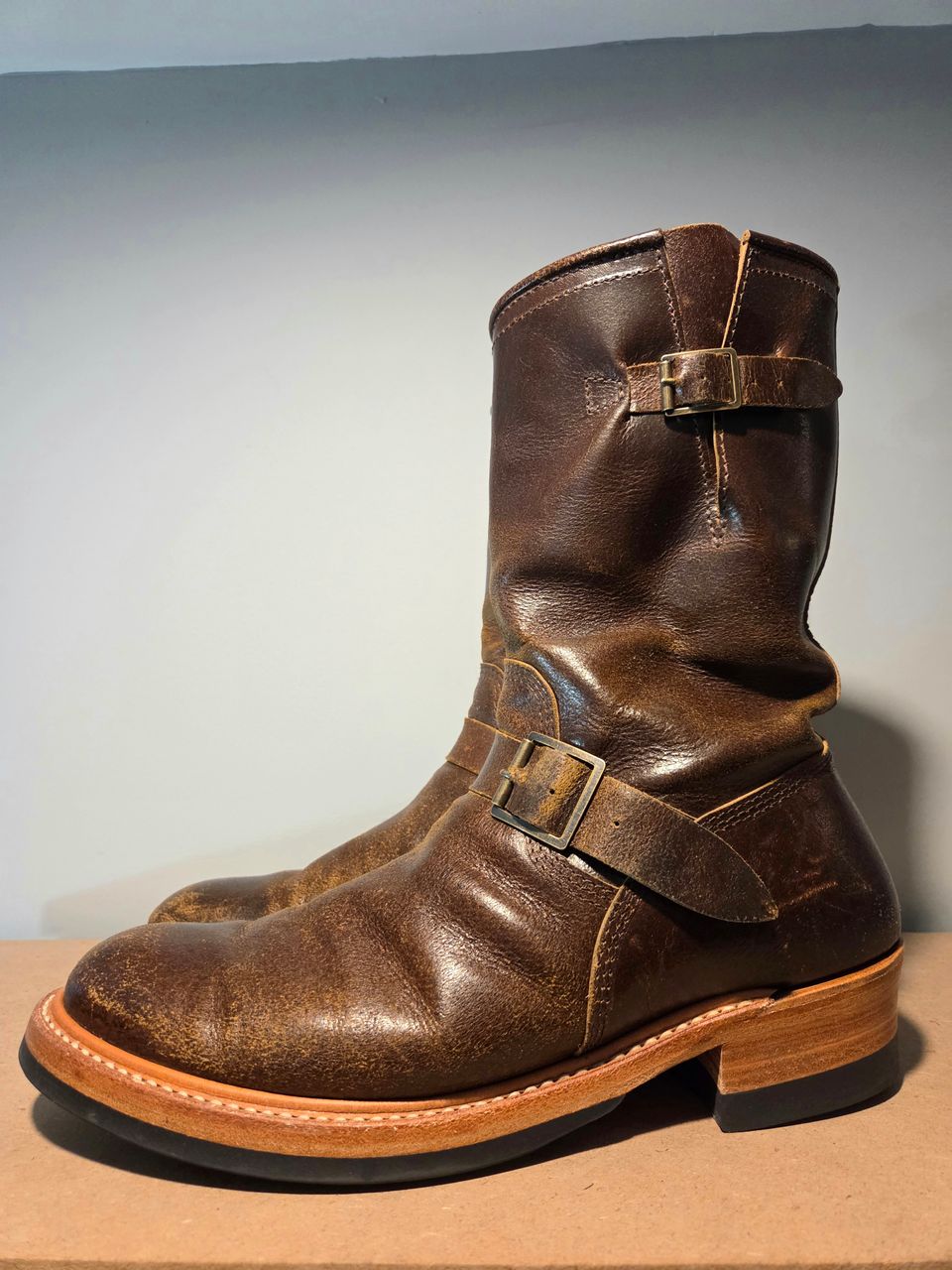 John Lofgren Wabash Engineer Boots in Horween SHF Horsehide Havana ...