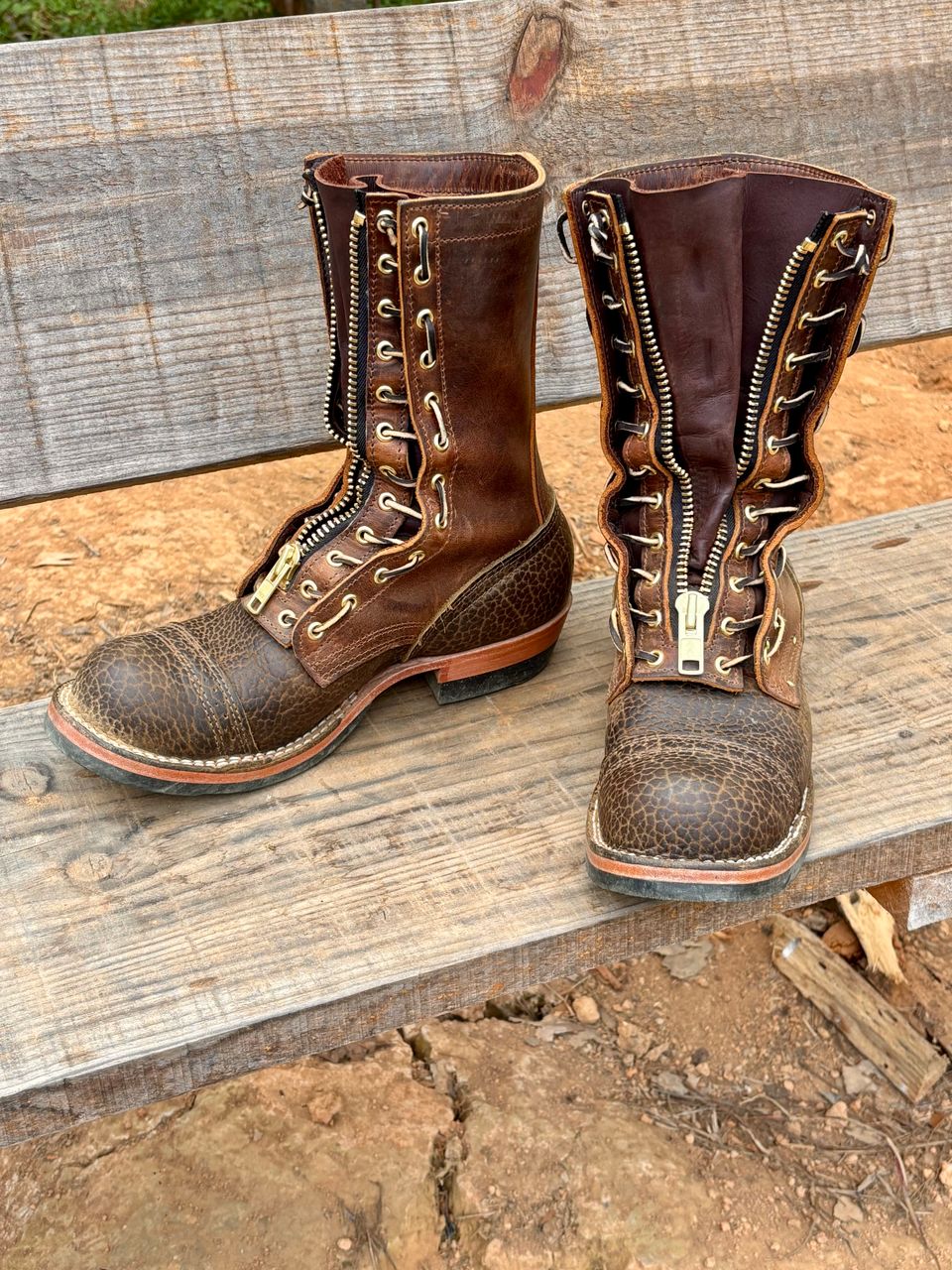 Nicks MTO in Law Tanning Olive Smooth Shruken Bison & Horween Orange ...