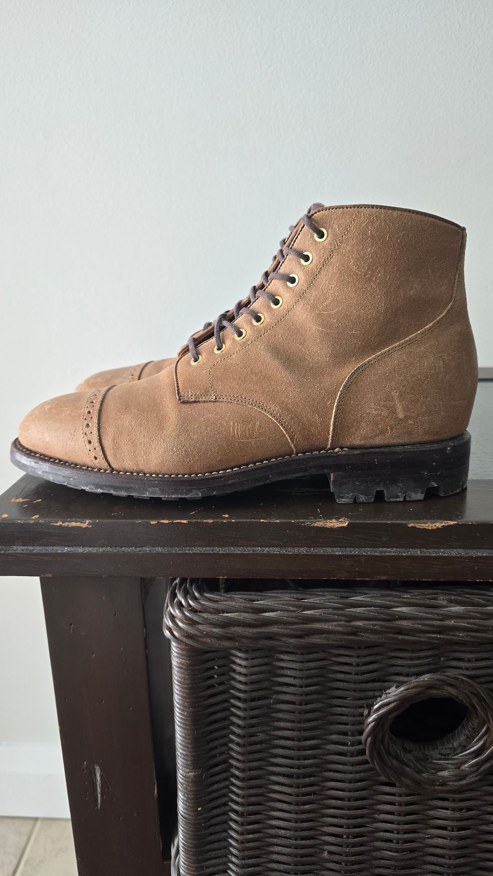 Grant Stone Garrison Boot in C.F. Stead Natural Waxy Commander Suede ...